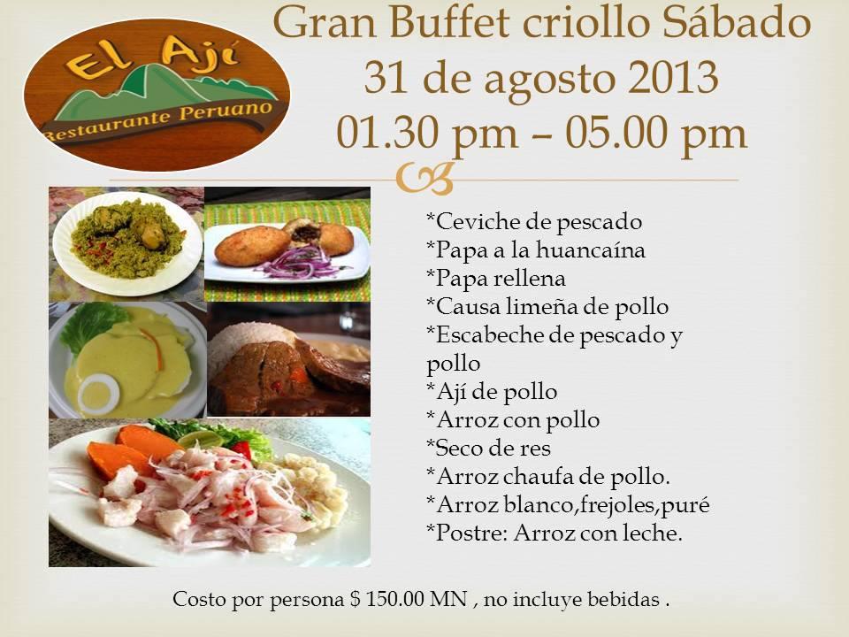 Carta de El Ají -Restaurante Peruano Monterrey, Monterrey