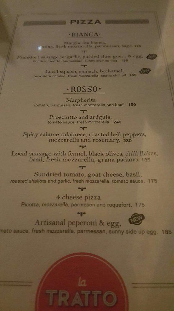 Menu at La Tratto Santa Lucía restaurant, Merida, Calle 60 No.471 x 53 y 55