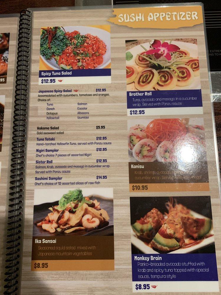 Menu at Mangetsu restaurant, Melbourne