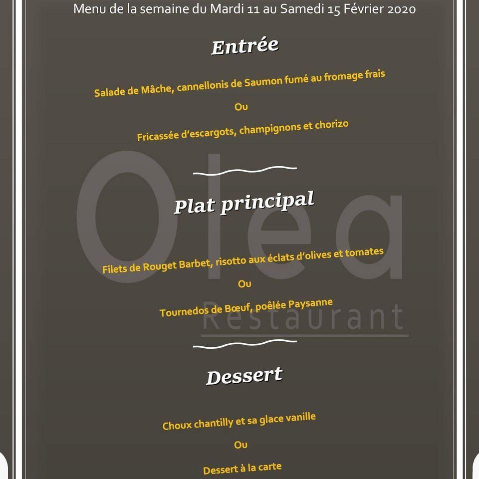 Menu au Restaurant Olea, Bourg-lès-Valence