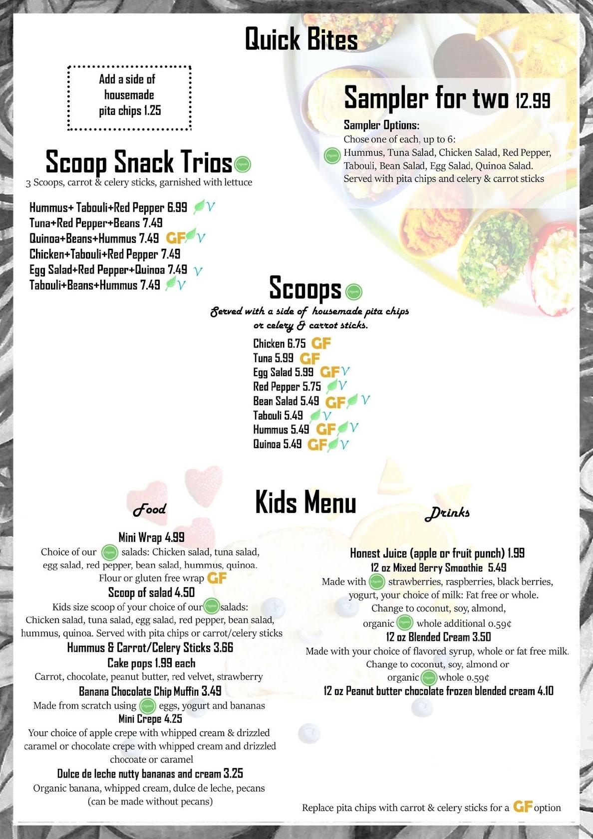 Menu at Sana & Sadia's Mediterranean Cafe, Egg Harbor Township