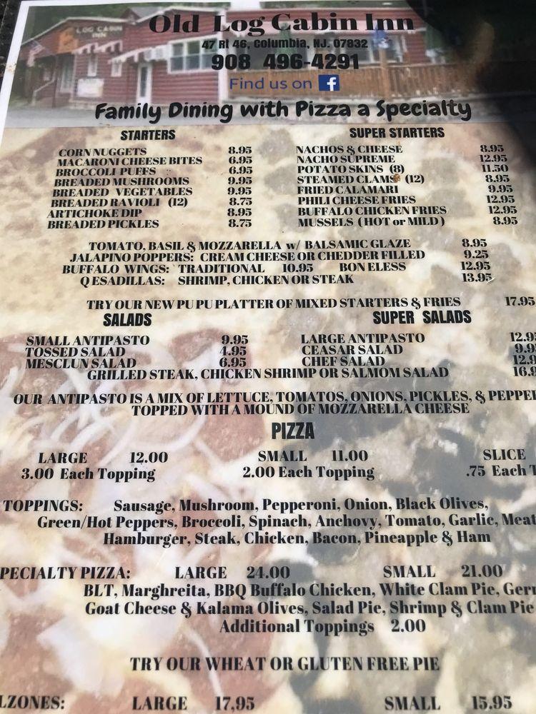 Menu at The Log Cabin Bar & Grill, Columbia