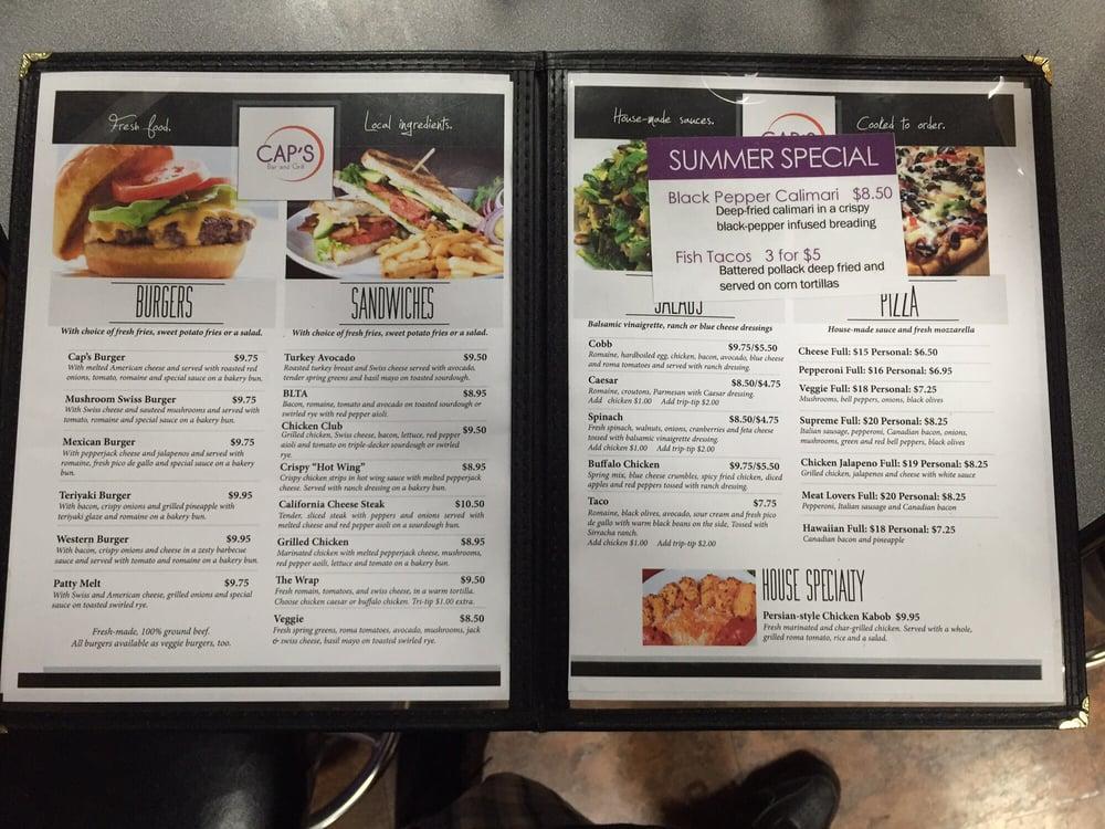 Menu at Capitol Bowl restaurant, West Sacramento