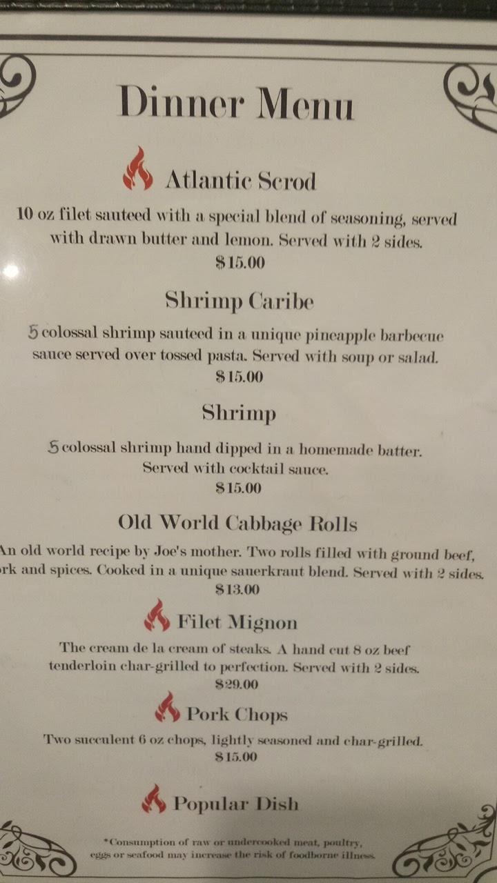 Menu at Grille 91 restaurant, Akron