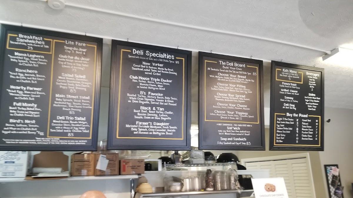 Menu at Main St. Deli cafe, Buford