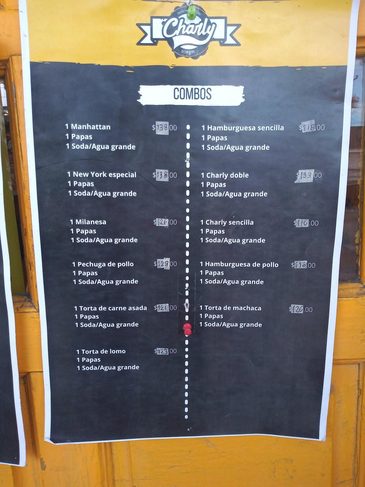 Carta del restaurante TORTAS CHARLY OFICIAL, Rosarito