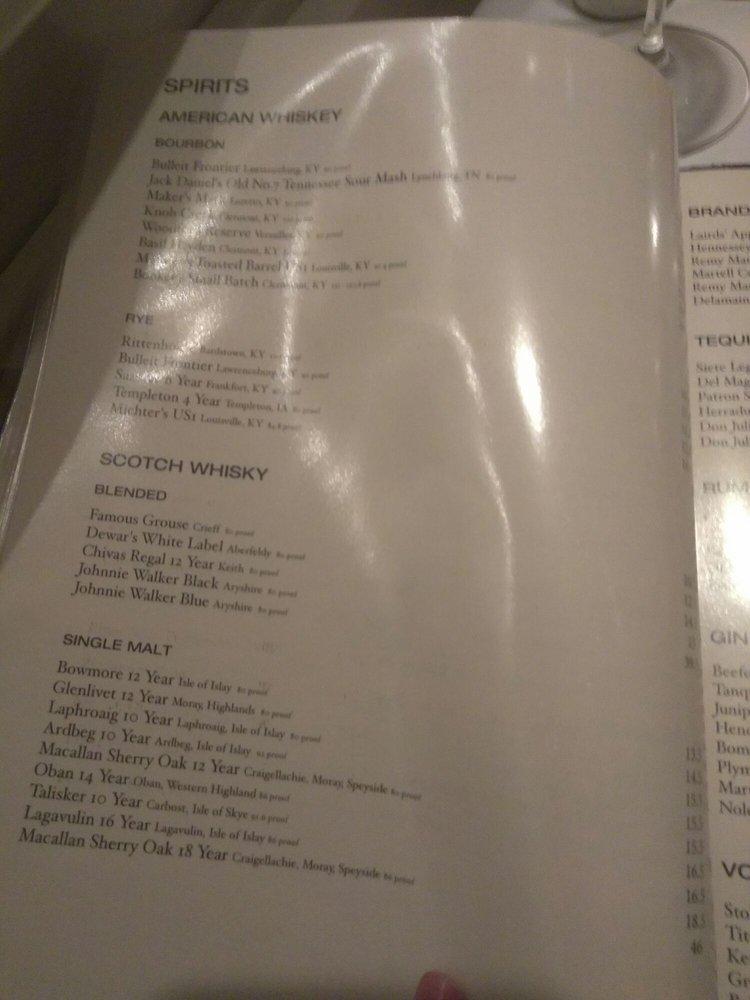 Menu at 555 East American Steakhouse, Long Beach