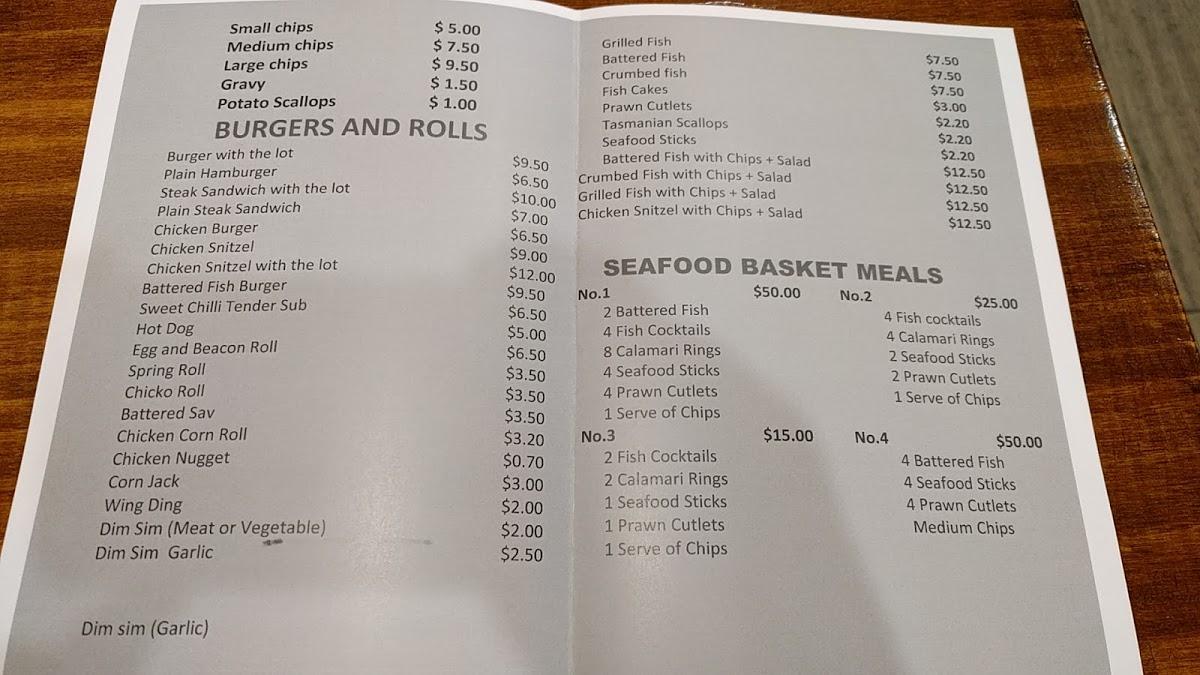 Menu at Kambah Village Pizza & Take Away pizzeria, Kambah