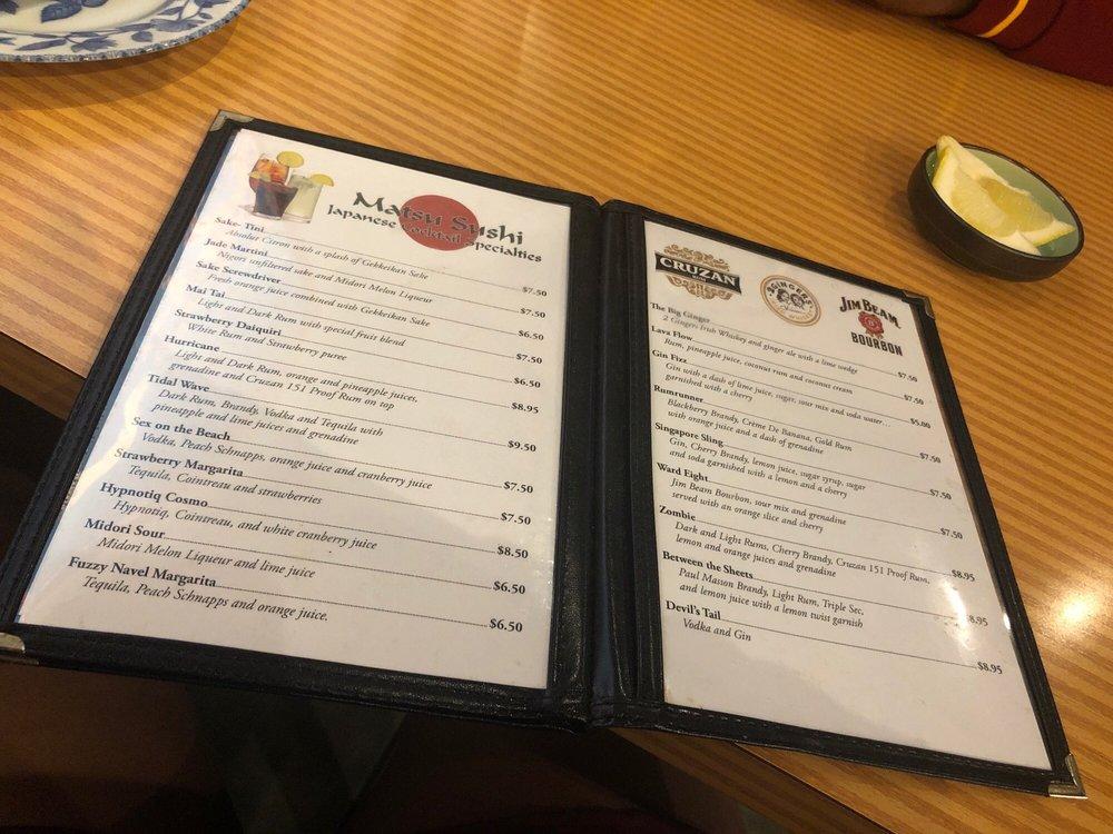 Menu at Matsu Sushi restaurant, Omaha