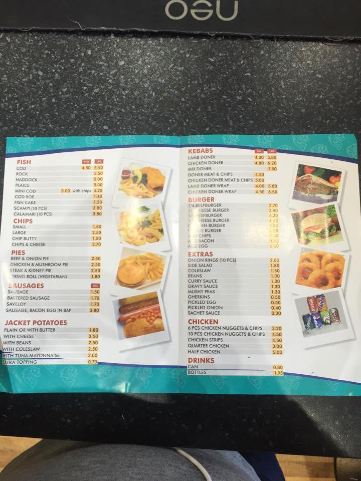 Menu at Ocean's Fish And Chips fast food, Tring