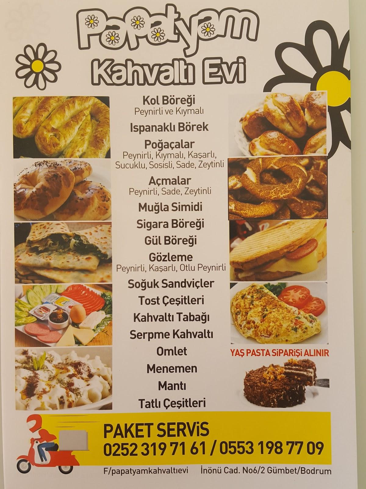 Menu at Papatyam Kahvalti Tabi̇ldot Ve Pasta Evi̇, Bodrum