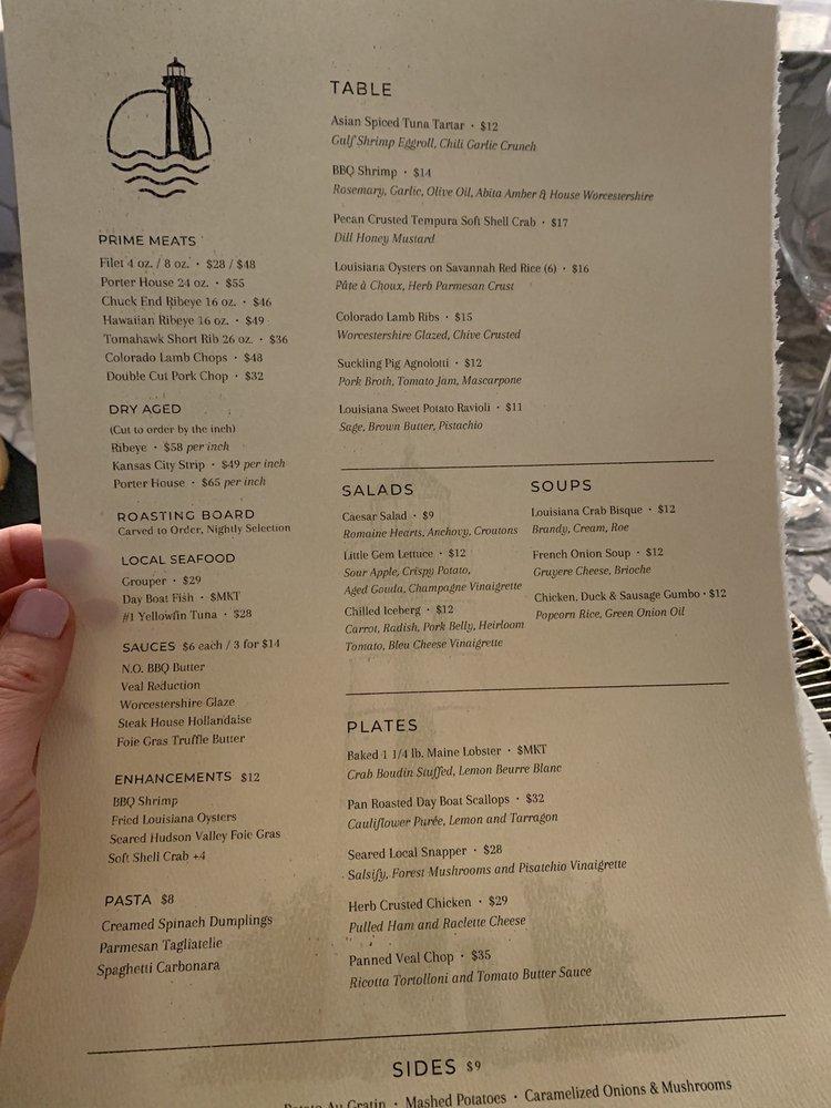 Menu at Tchefuncte's Restaurant, Madisonville