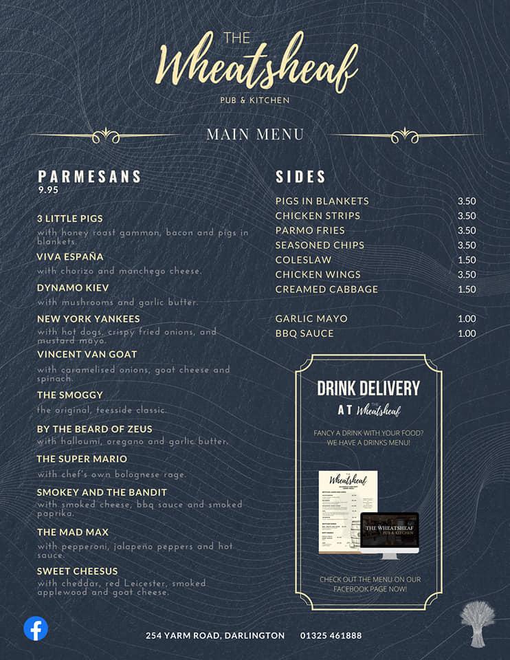 Menu at The Wheatsheaf pub & bar, Darlington