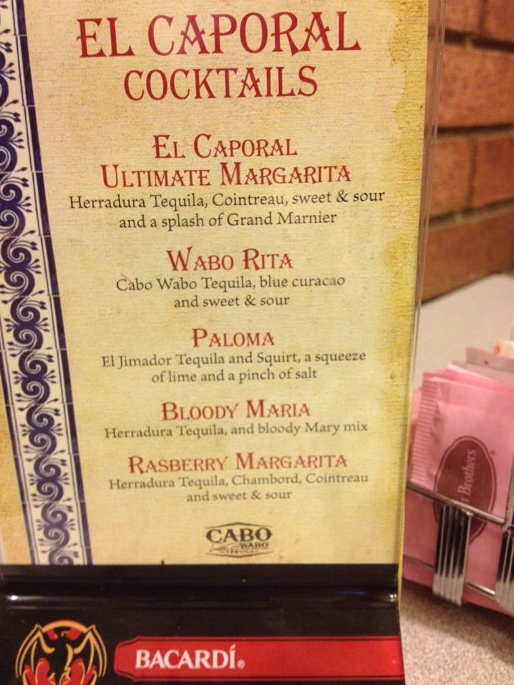 Menu at El Caporal restaurant, Burley