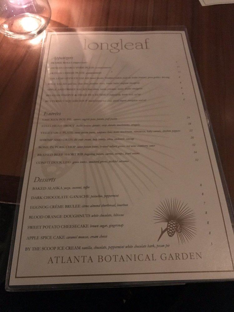 Menu at Longleaf Restaurant, Atlanta