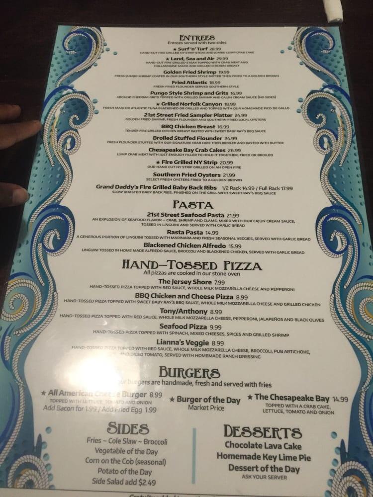 Menu at 21st Street Seafood Raw Bar, Virginia Beach