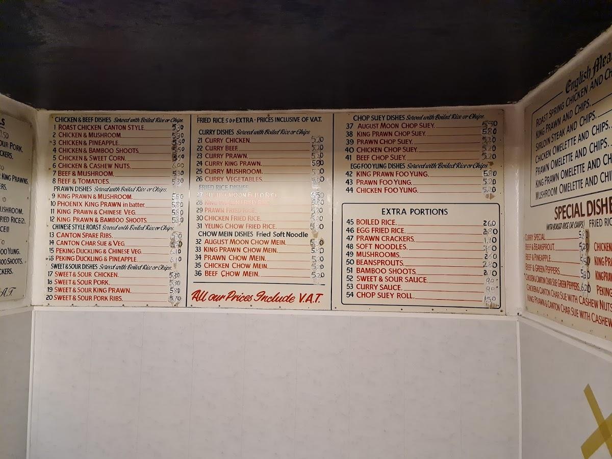 Menu at August Moon fast food, Chapel-en-le-Frith