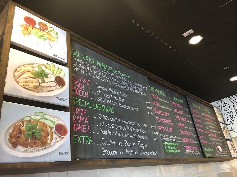 Carta del restaurante Gai 'N Rice Thai Chicken Rice, Sacramento