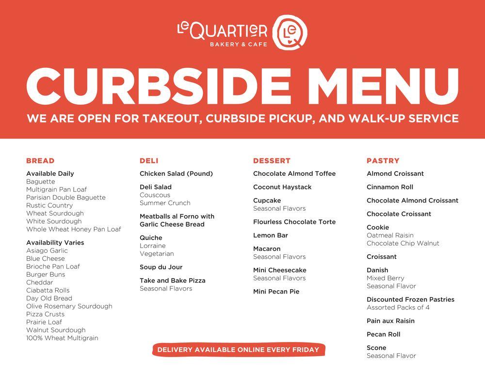 Menu at Le Quartier Bakery & Café - Loveland, Omaha, S 90th St