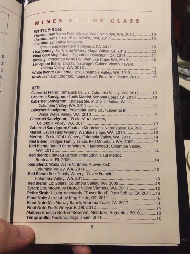 Menu at Daniel's Broiler steakhouse, Seattle, 809 Fairview Pl N