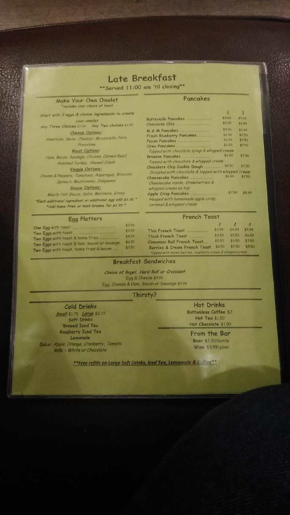 Menu at Ezzy's Restaurant, Rochester, Latta Rd