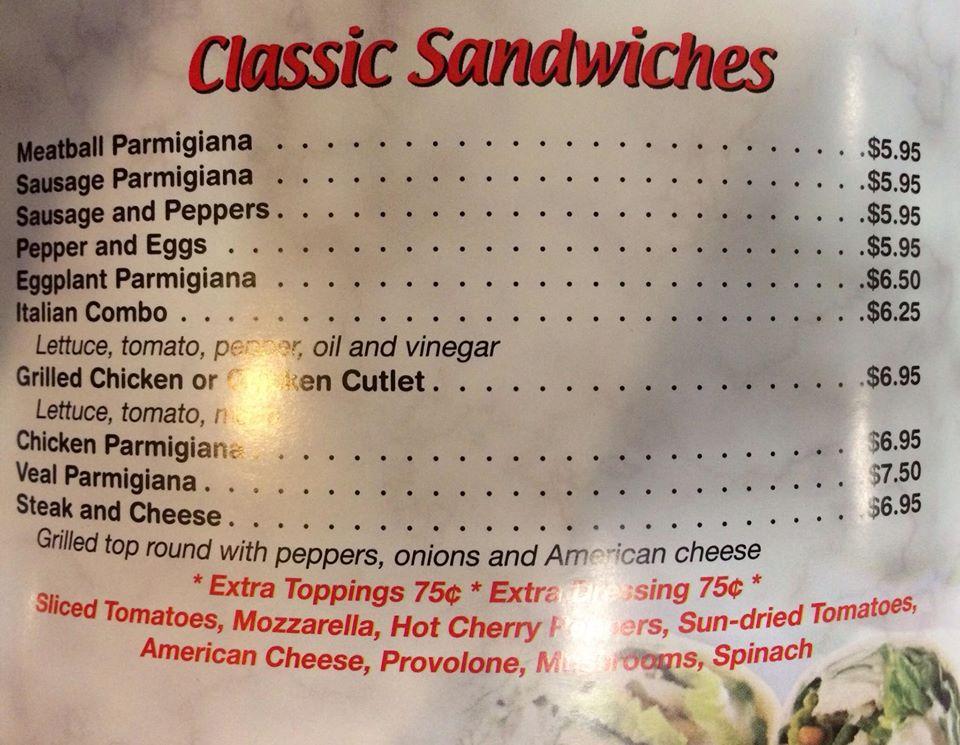 Menu at Peppino's Pizza pizzeria, Mahopac