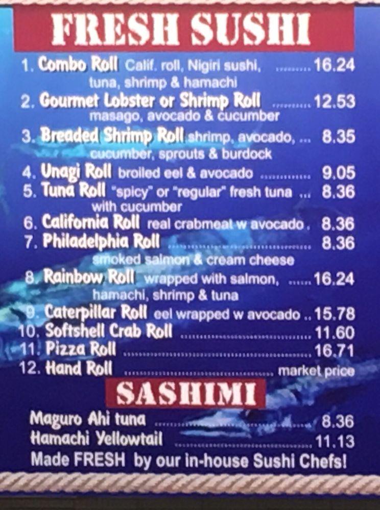 Menu at Point Loma Seafoods restaurant, San Diego