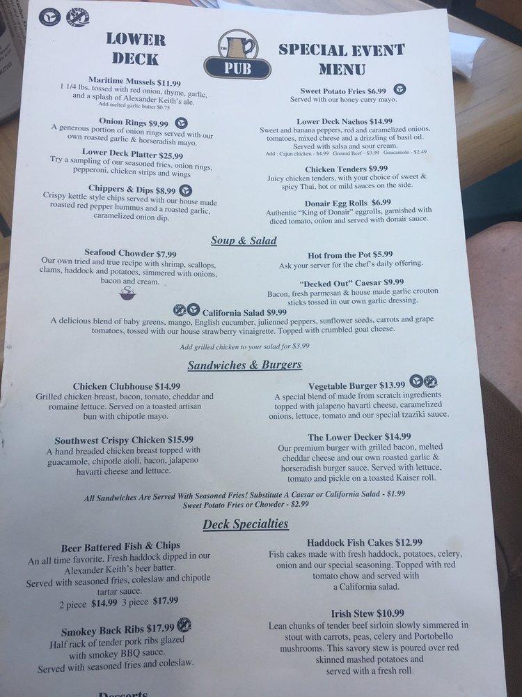 Menu at The Lower Deck pub & bar, Halifax
