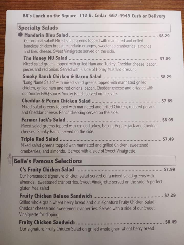 Menu at Belle Rose fast food, Nevada