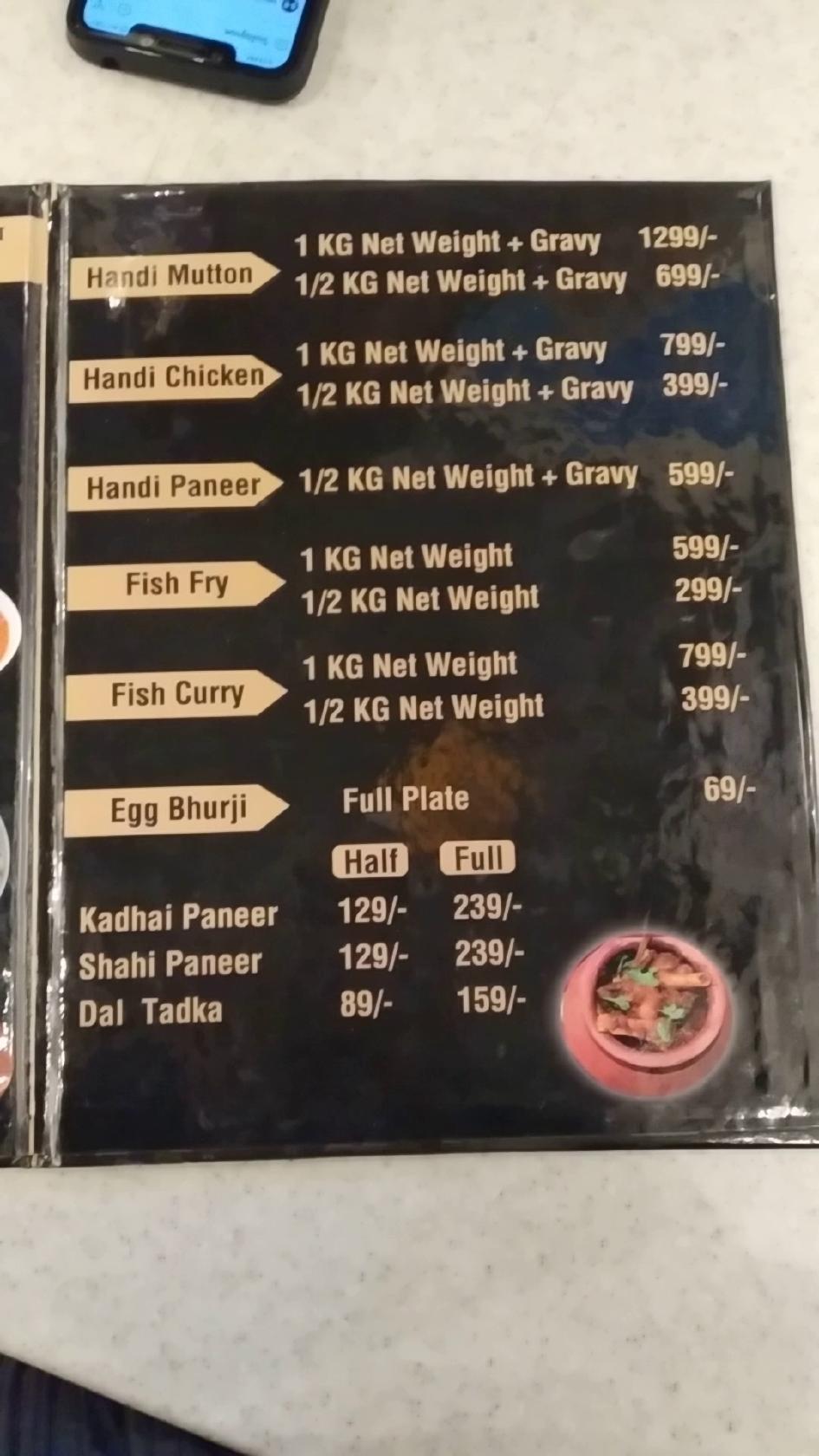 Menu at Bihari zaika, Noida