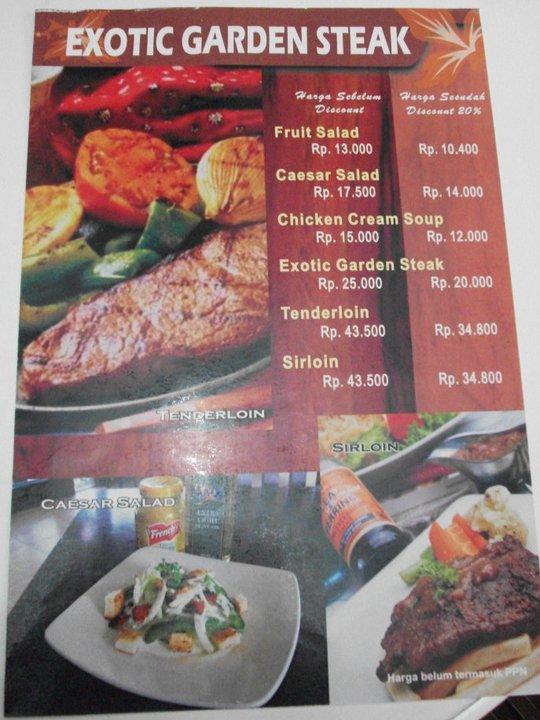 Menu at EG Exotic Garden Resto and Food Court restaurant, Surabaya