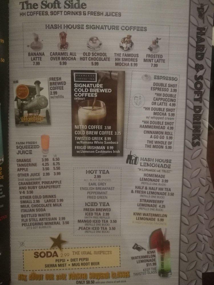 Menu at Hash House A Go Go restaurant, Orlando