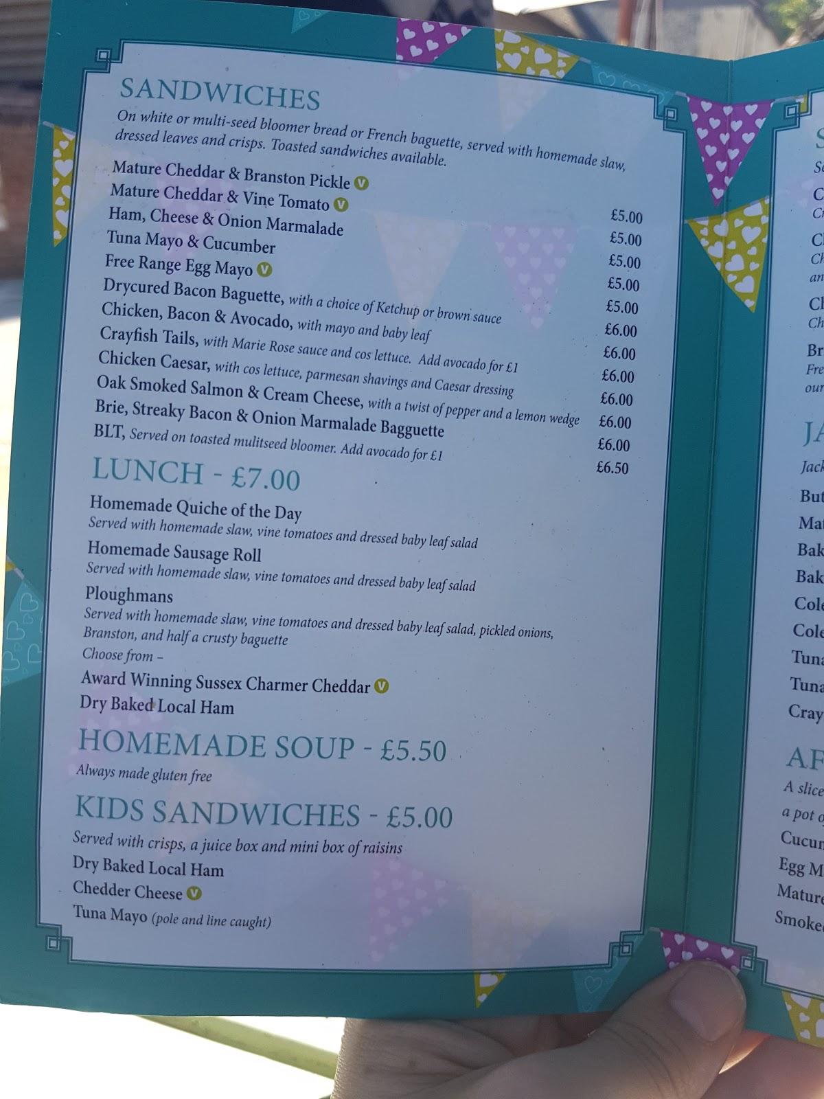 Menu at Manor Farm Tea Room cafe, Farnham