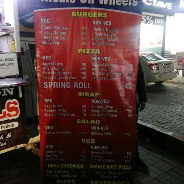 Menu at Meals On Wheels, Patiala