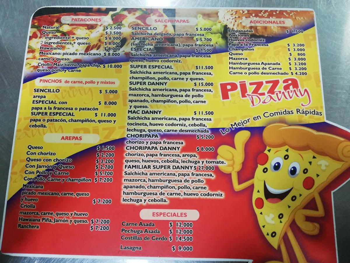 Menu at Pizza Danny - todo en comida rápida, Bogotá