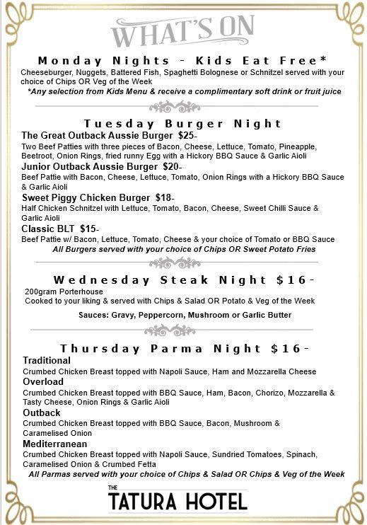 The Tatura Hotel in Tatura - Restaurant menu and reviews