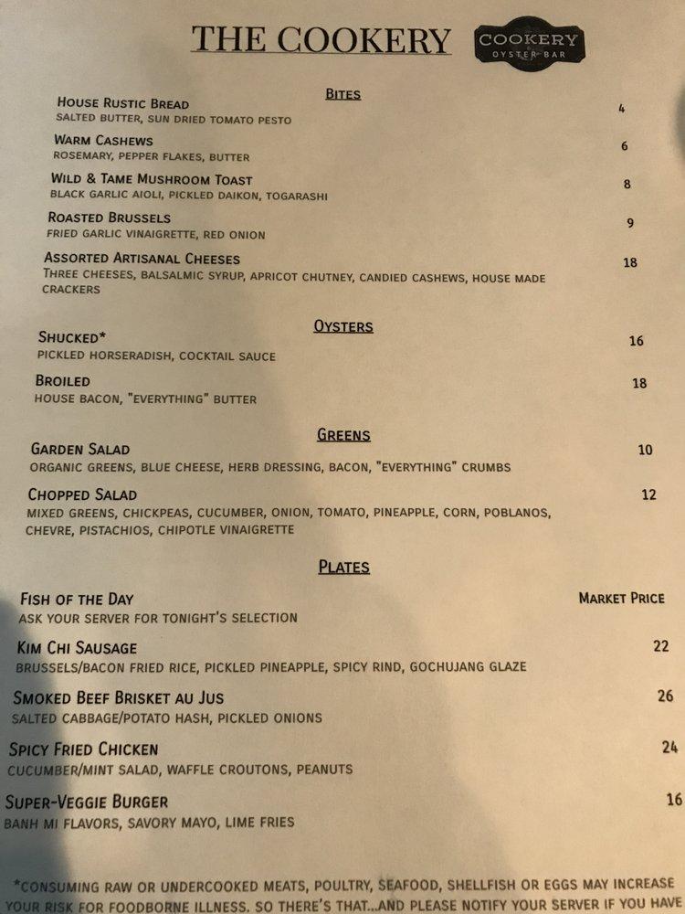 Menu at The Cookery pub & bar, Seward