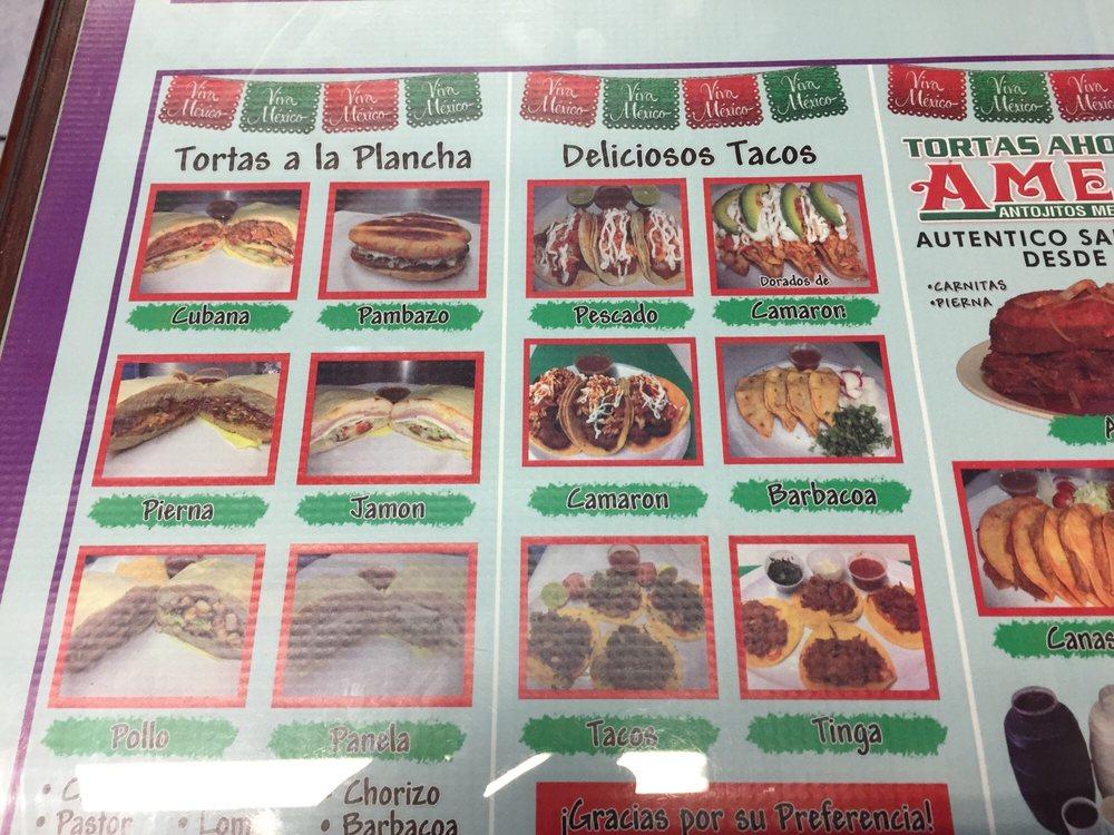 Menu at Tortas Ahogadas Ameca restaurant, Los Angeles