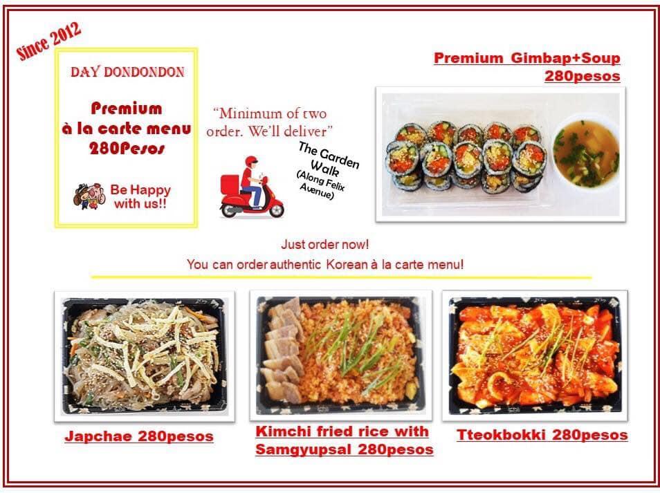 Menu at Day Don Don Don Korean Buffet restaurant, Quezon City, Sunshine ...