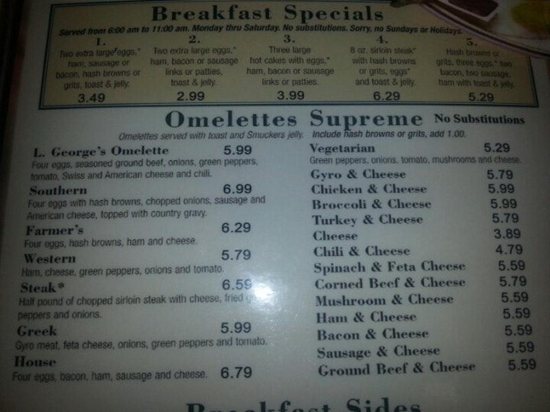 Menu at L George's Coney Island restaurant, Westland, N Middlebelt Rd