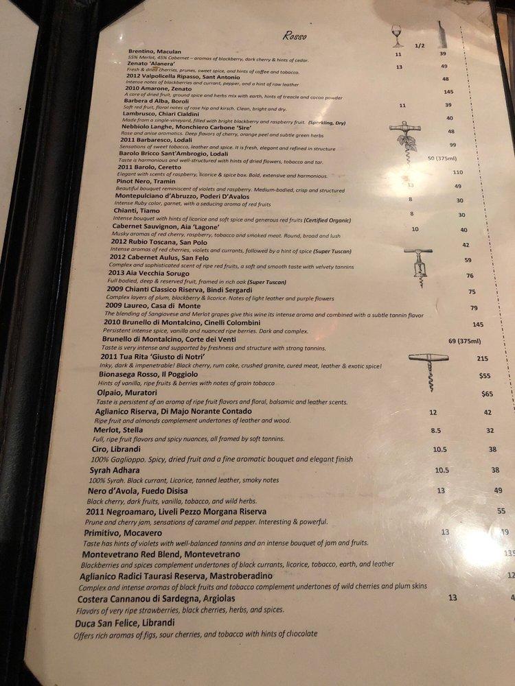 Menu at Peperoncino pub & bar, Orlando
