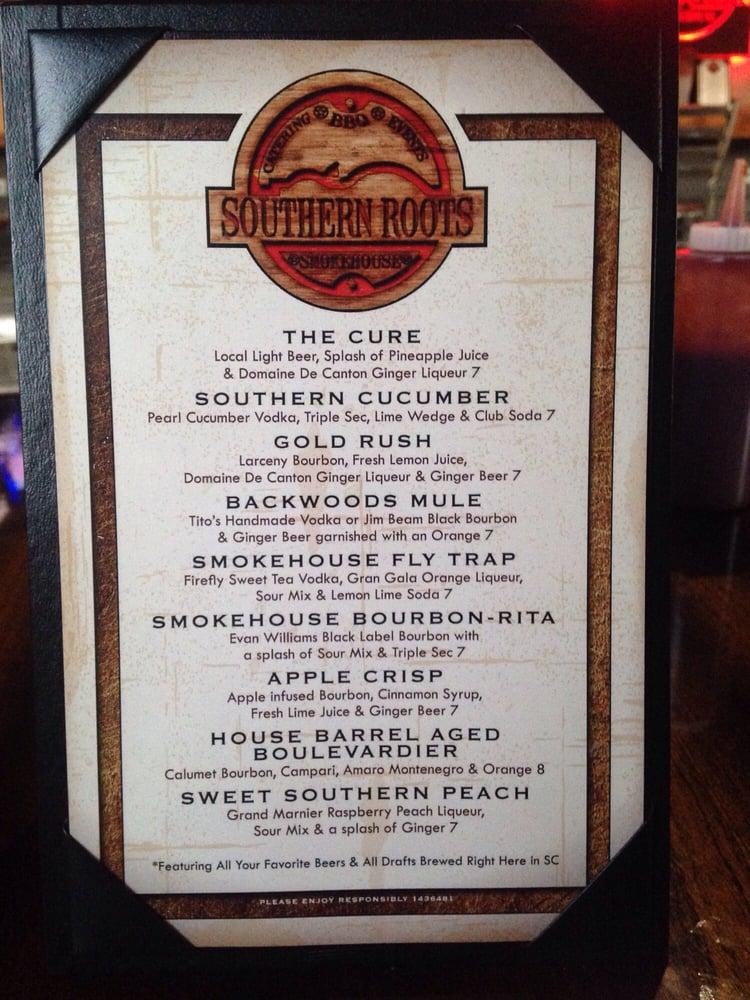 Menu at Southern Roots Smokehouse BBQ, Charleston, Savannah Hwy