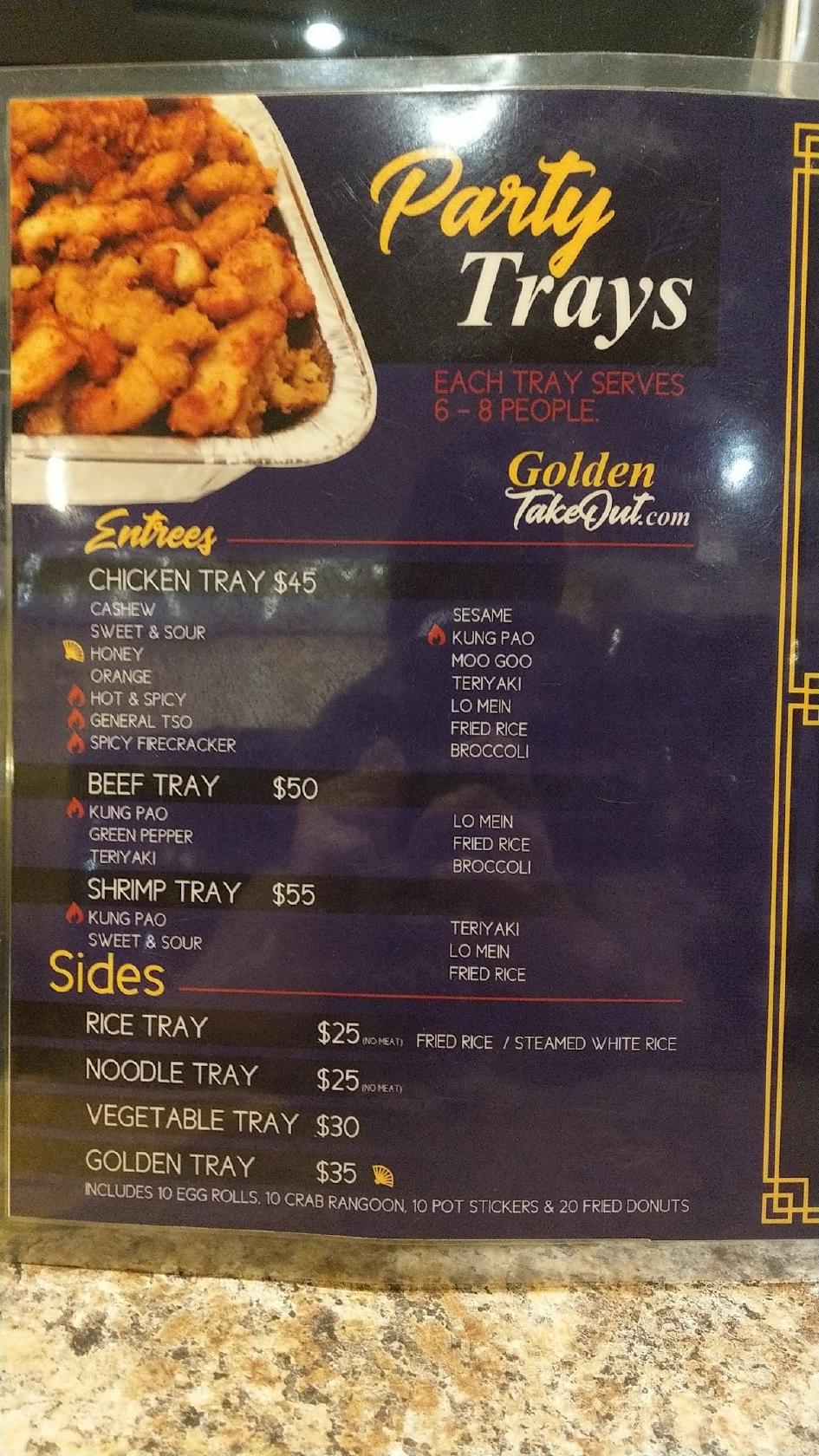 Menu at Golden Cuisine restaurant, Springfield