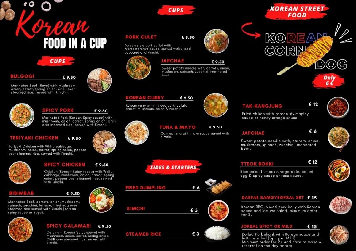 Menu at Kups Malta (Sliema) - Korean Street Food restaurant, Sliema