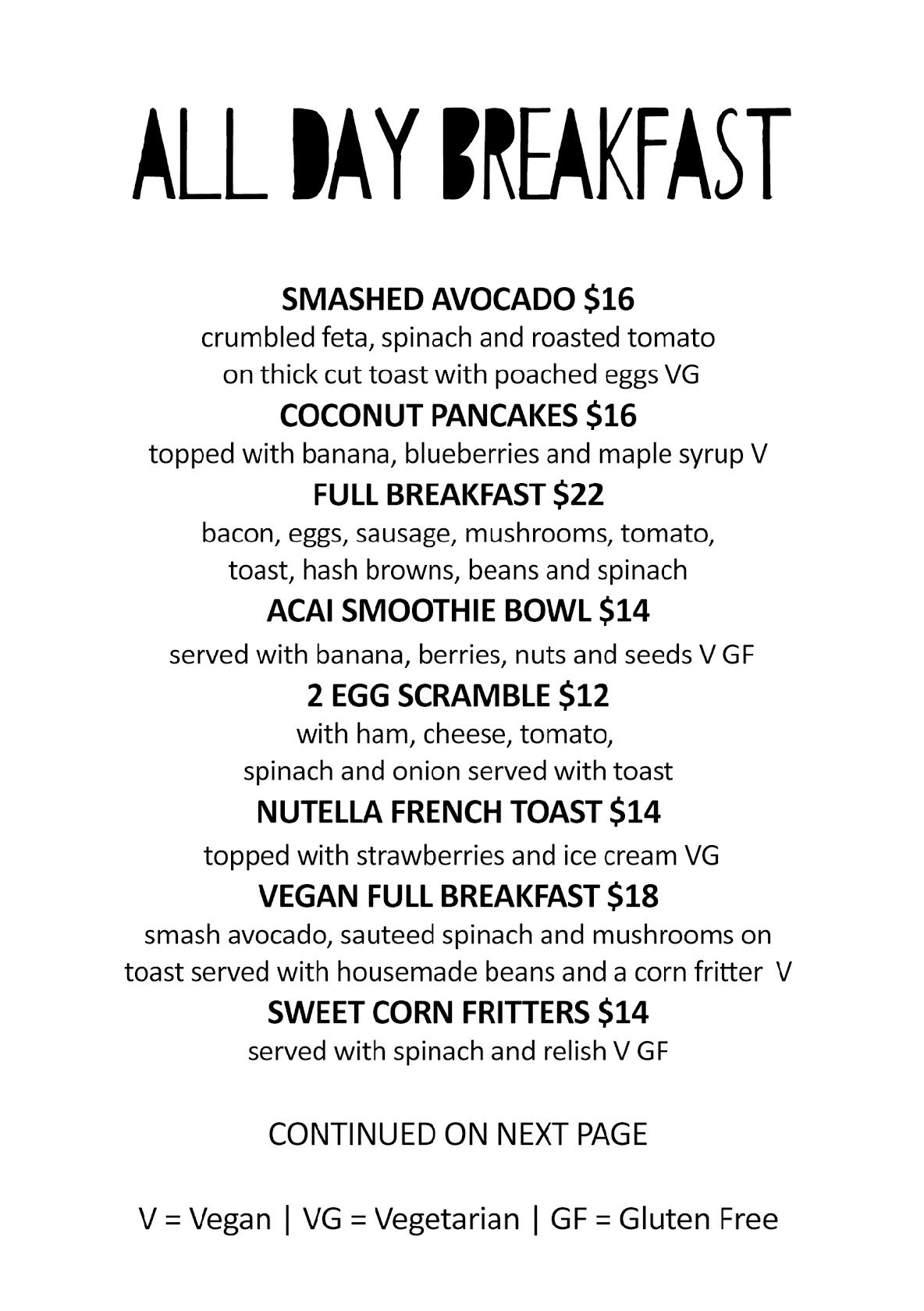 Menu at Little Cafe on Churchill., Ovingham