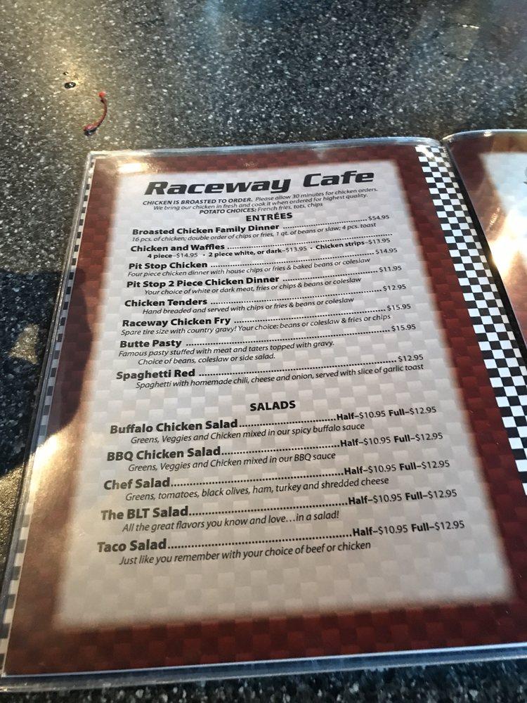 Menu at Pit Stop, Raceway Cafe & Black Eagle Brewery, Black Eagle