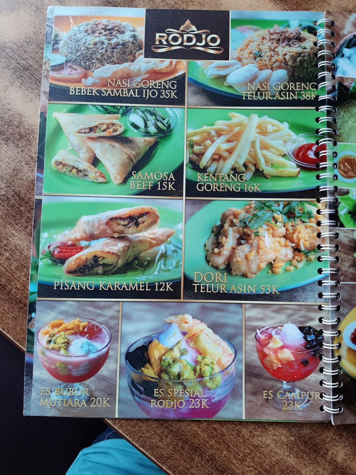 Menu at Rodjo Resto restaurant, Semarang