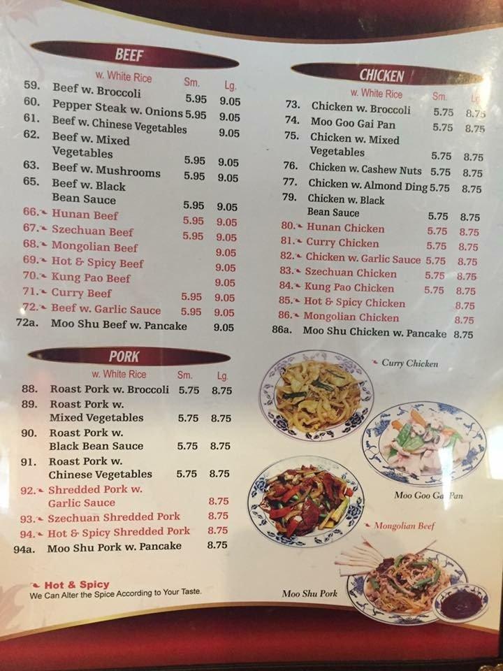 Menu at Maple Garden restaurant, McLoud, 316 S 3rd St