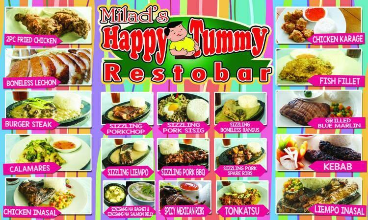 Menu at Happy tummy restobar, San Pedro