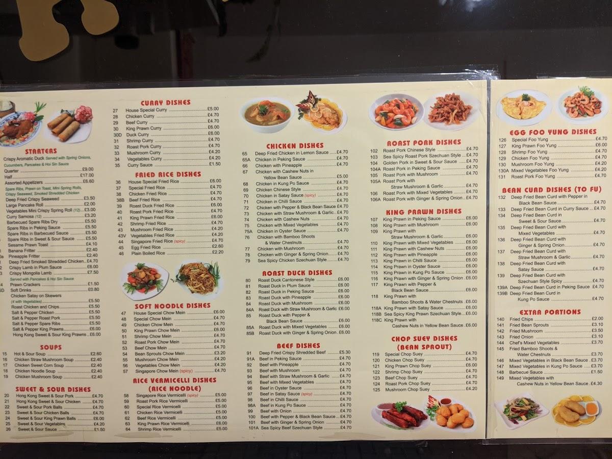 Menu at Hong Kong Chef restaurant, Peterborough